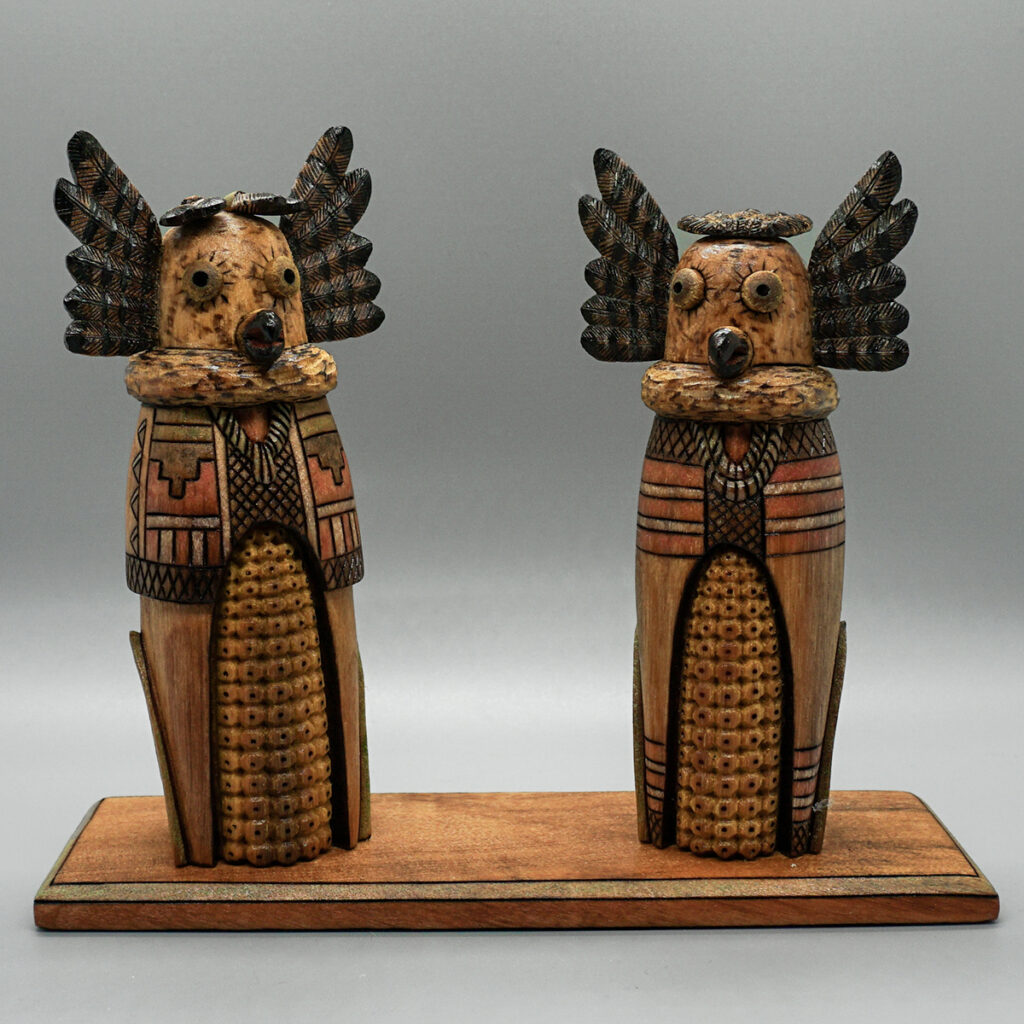 MALE & FEMALE OWL KACHINAS by TYSON NEQUATEWA – HOPI – Sun Country Traders